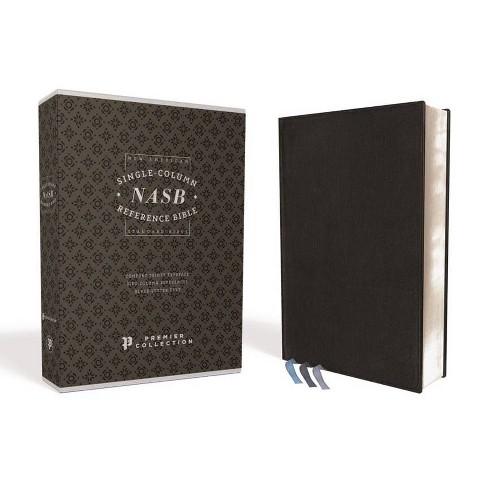 Nasb, Single-column Reference Bible, Premium Leather, Goatskin, Black ...