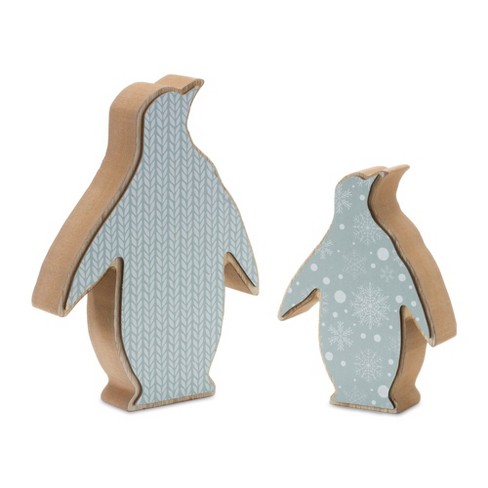 Melrose Wood Penguin Decor (set Of 2) : Target