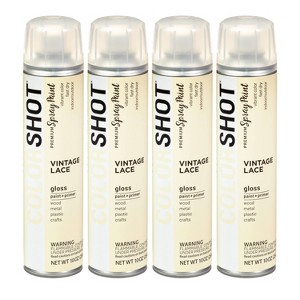Colorshot Spray Paint Gloss Vintage Lace 10oz 4pk Value Set Cream ...