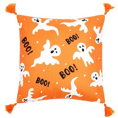 The Lakeside Collection Embroidered Accent Pillows - Orange Boo : Target