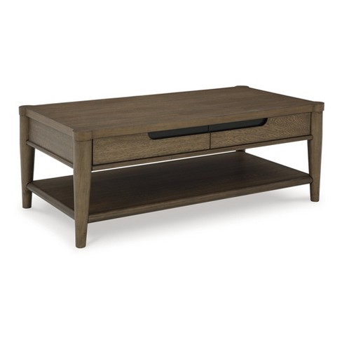 Signature Design By Ashley Roanhowe Rectangular 2 Drawer Coffee Table, Brown : Target