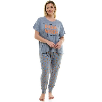 Jaclyn Short Sleeve Crew Neck & Jogger Halloween Pajama Set, Tradewind ...