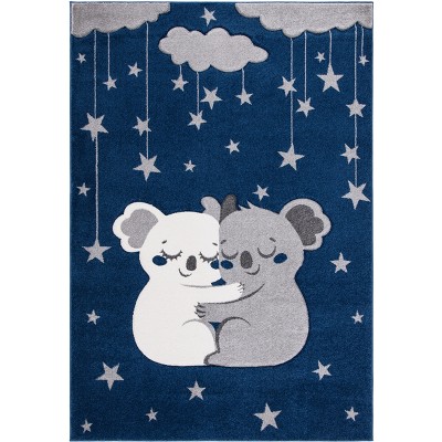 Carousel Kids Crk195 Power Loomed Area Rug - Navy/grey - 6'7"x9 ...