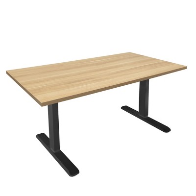 Mount-it! Electric Sit-stand Desk With Tabletop - Black / Maple : Target