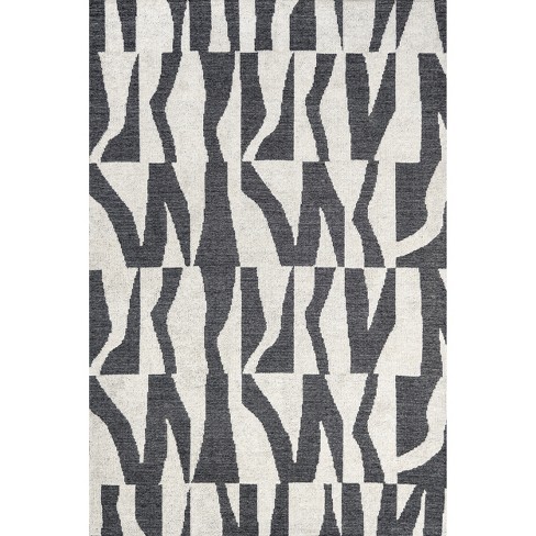 Nuloom Jenice Handmade Modern Abstract Area Rug, 4' X 6', Charcoal : Target