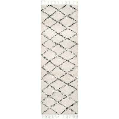 Nuloom Michelle Diamond Trellis Tassel Kitchen Runner Rug - Hallway ...