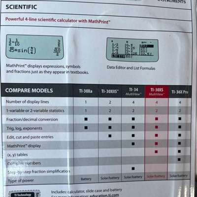 Texas Instruments Ti-30xs Multiview Scientific Calculator : Target