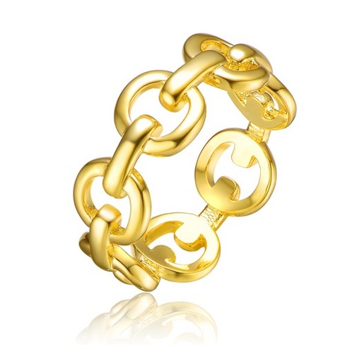 14k Gold Plated Chain Link Ring – Featuring A Sleek, Modern Design With ...
