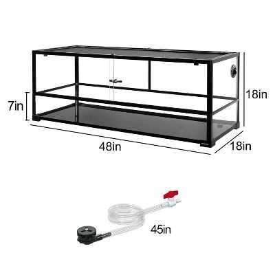 Reptizoo 67 Gallon Large Turtle Tank Aquarium, 48"×18"×18" Tortoise ...