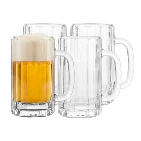 Libbey Heidelberg Glass Beer Mugs, 16 Ounce, Set Of 4 : Target