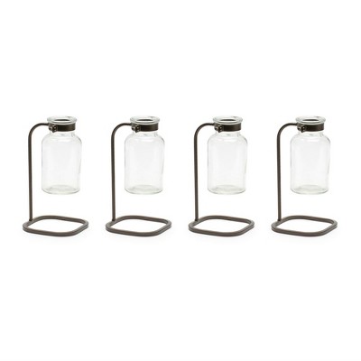 Melrose Bottle Vase In Iron Stand (set Of 4) : Target