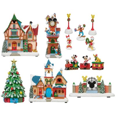 Battery-Operated 13-Piece Disney Holiday Village with Lights and Sounds ...