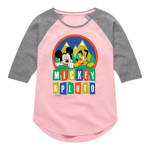 Girls' Disney Mickey And Pluto - Light Pink/ath Hea - X-large : Target