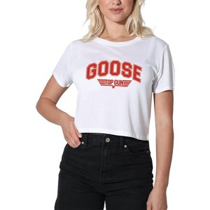 Women's Top Gun Goose Varsity Crop Top : Target