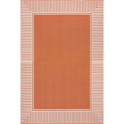 Nuloom 7x9 Outdoor/indoor Asha Area Rug, Orange, Casual Design With ...