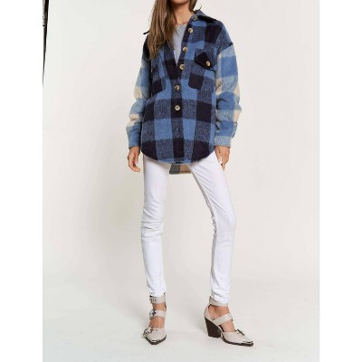 Women's Plaid Chest Pocket Detail Shacket - Davi & Dani M : Target