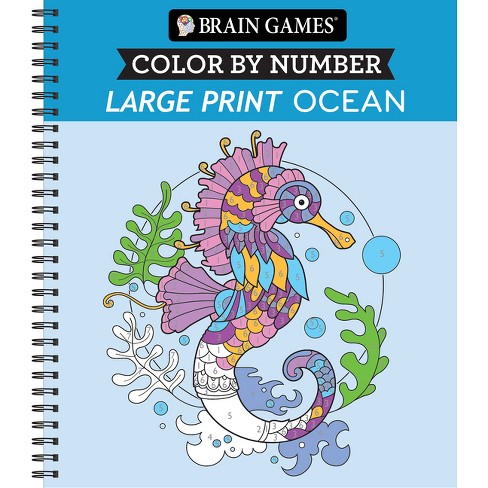 Brain Games - Color By Number - Large Print: Ocean - By Publications ...