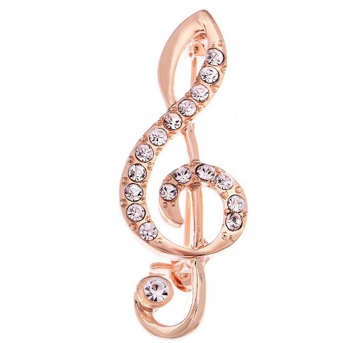 Anna-kaci Women's Rhinestone Crystal Studded Treble Clef Music Note ...