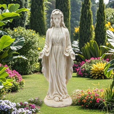 Luxenhome 30.5" H Virgin Mary Indoor Outdoor Statue Garden Statues ...