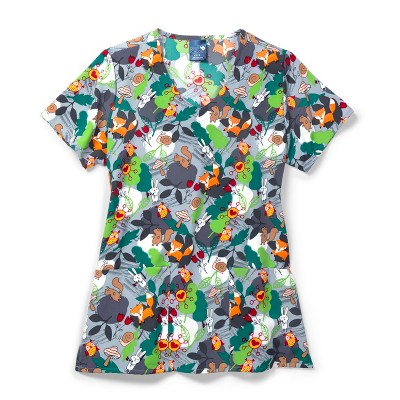 Zoe+chloe Performance V-neck Print Scrub Top, 3x : Target