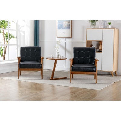 Nicbex Accent Chair Set Of 2 With Side Table Mid Century Modern Lounge ...