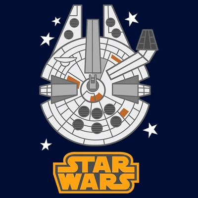 Boy's Husky Star Wars Cartoon Millennium Falcon - Navy Blue - X Large ...