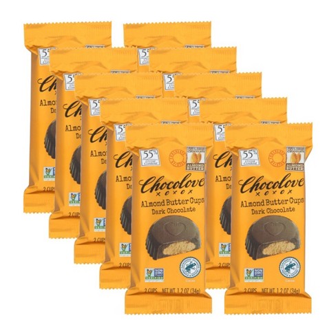 Chocolove Almond Butter Cups Dark Chocolate - Case Of 10/1.2 Oz : Target