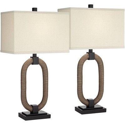 360 Lighting Gale Modern Mid Century Table Lamps Set Of 2 With Black ...