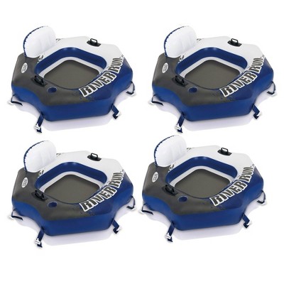 Intex River Run Connect Vinyl Lounge Inflatable Floating Water Tubes (4 ...