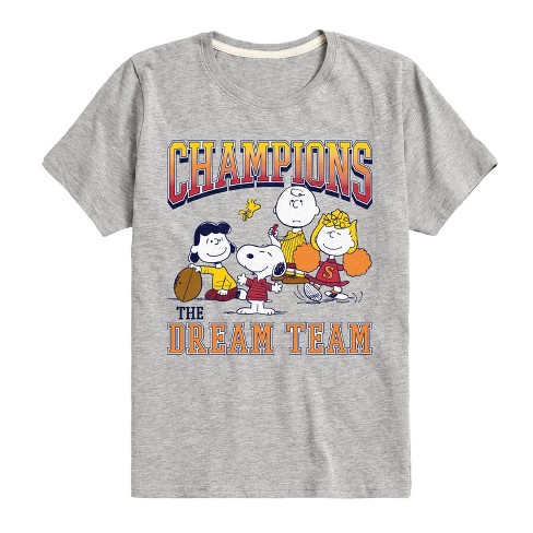 Boys' Peanuts Snoopy Charlie Lucy Sally Football Champions Short Sleeve ...