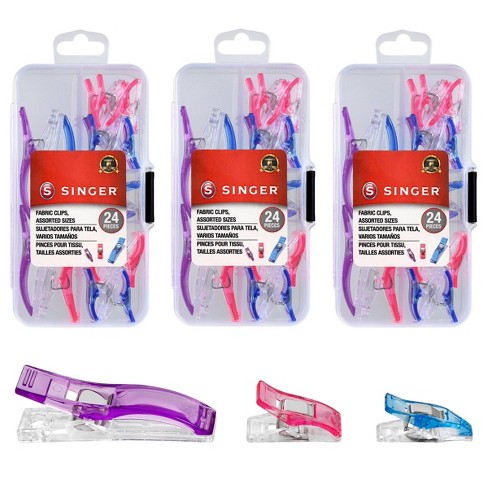 Singer Fabric Clip Bundle: Sewing Clips & Pins, Plastic, 72 Pack, Pink ...