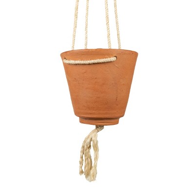 Round Hanging Pot Green Metal & Rope - Foreside Home & Garden : Target