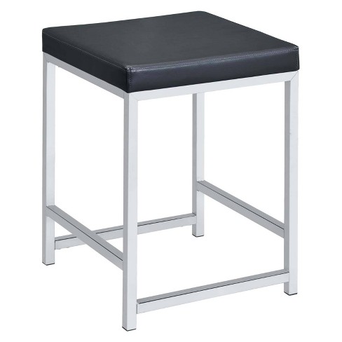 Coaster Afshan Modern Upholstered Square Vanity Stool Dark Gray : Target