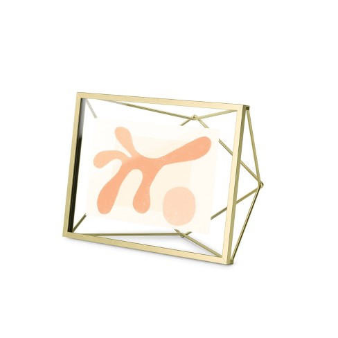Umbra 4"x6" Prisma Picture Frame Matte Brass: Modern Geometric Design ...