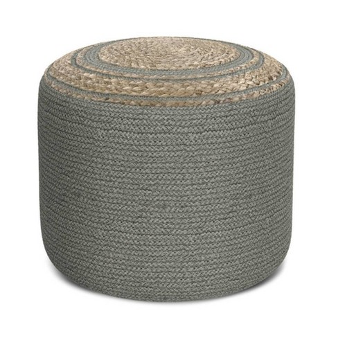 Winslet Round Braided Pouf Dove Gray Wyndenhall Target