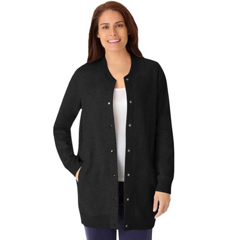 Woman Within Women's Plus Size Fleece Baseball Jacket : Target