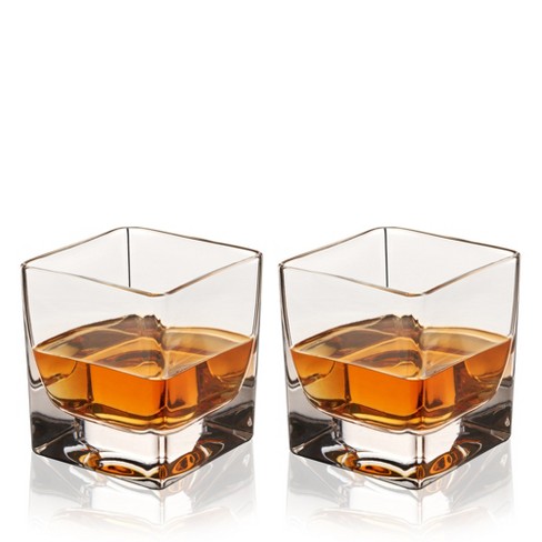 Viski Braque Rocks Short Glass Set - Old Fashioned Glass Square ...