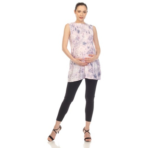 Maternity Floral Sleeveless Tunic Top Lavender Xlarge -white Mark : Target