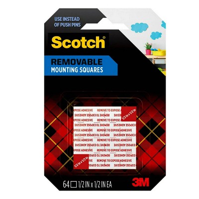 Scotch 35ct Removable Clear Mounting Squares: Adhesive Strips For Art ...