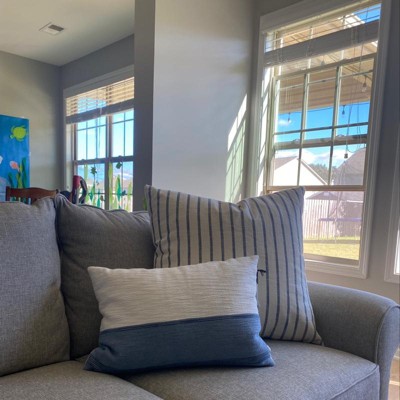 Oversized Cotton Striped Square Throw Pillow Black/cream - Threshold ...