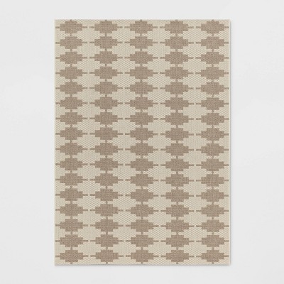 Check Diamonds Outdoor Rug Tan - Threshold™ : Target