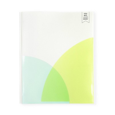 Yoobi Evolve 4 Pocket Prong Plastic Folder Pale Blue And Lime Green ...