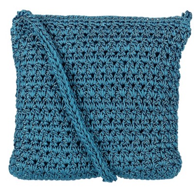 Ctm Women's Crochet Crossbody Handbag, Teal : Target