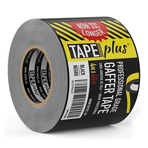 Tape Plus Gaffer Tape - 4 Inch X 40 Yards (120 Feet) Black Tape ...