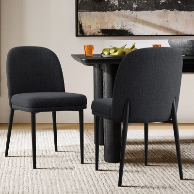 Vecelo Upholstered Dining Chairs Parsons Chairs Modern Armless With ...