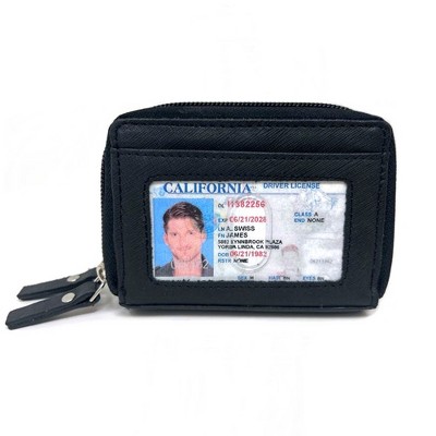 Alpine Swiss Classic Leather Business Card Wallet With Id Window ...