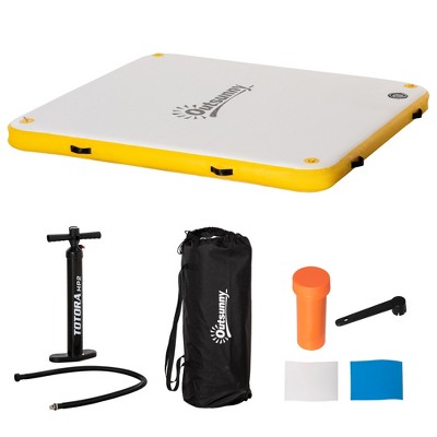 Wateraft Floating Inflatable Lounge Dock With Removable Mesh Net Center ...