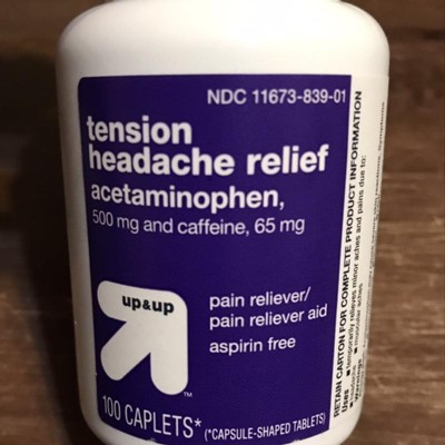 Acetaminophen Tension Headache Coated Caplets- 100ct - Up & Up™ : Target