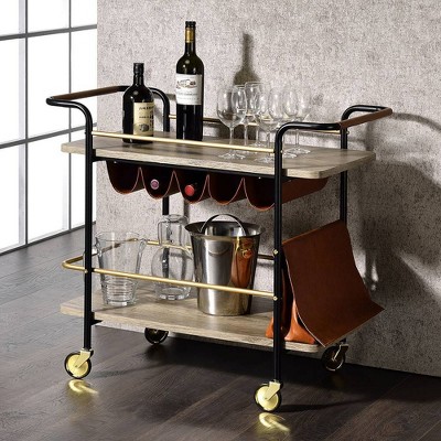 25" Zekera Serving Cart Champagne - Acme Furniture : Target