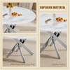 Round Tempered Glass Table with Metal Frame, 35.43 Inches in Diameter ...